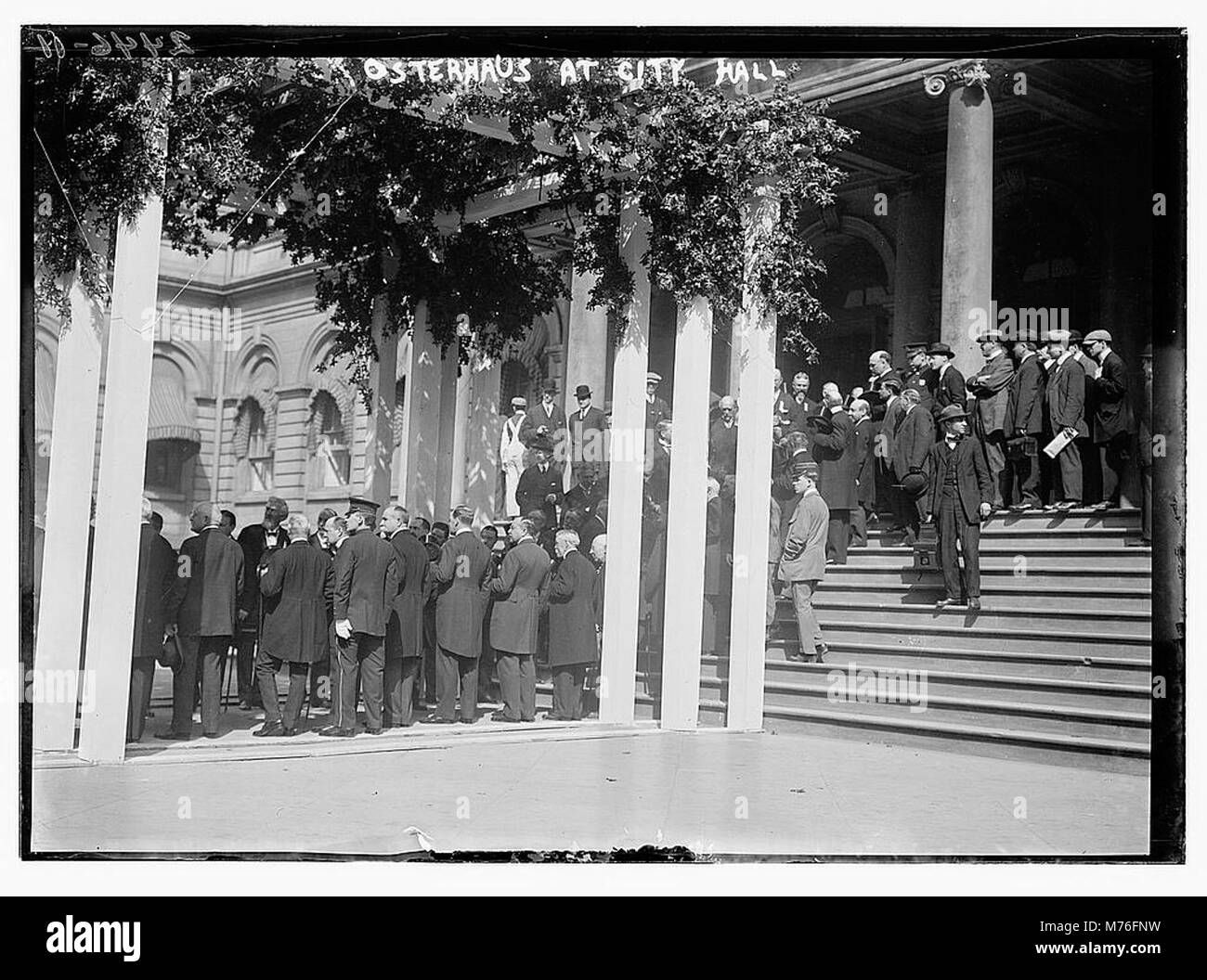 A historical image capturing Major General Peter Osterhaus at City Hall ...