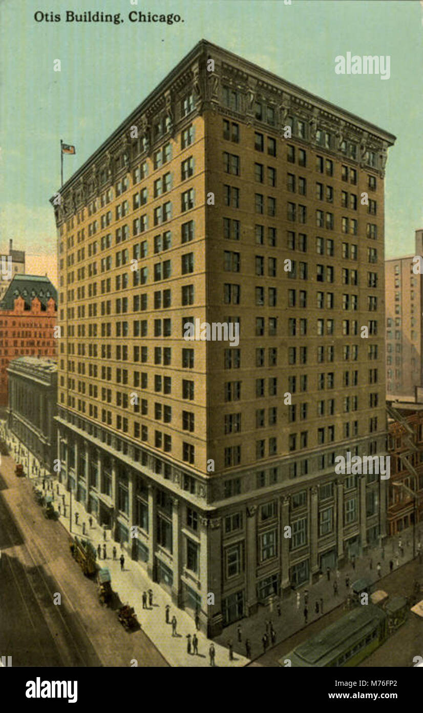A photograph of the Otis Building in Chicago. The image showcases the ...