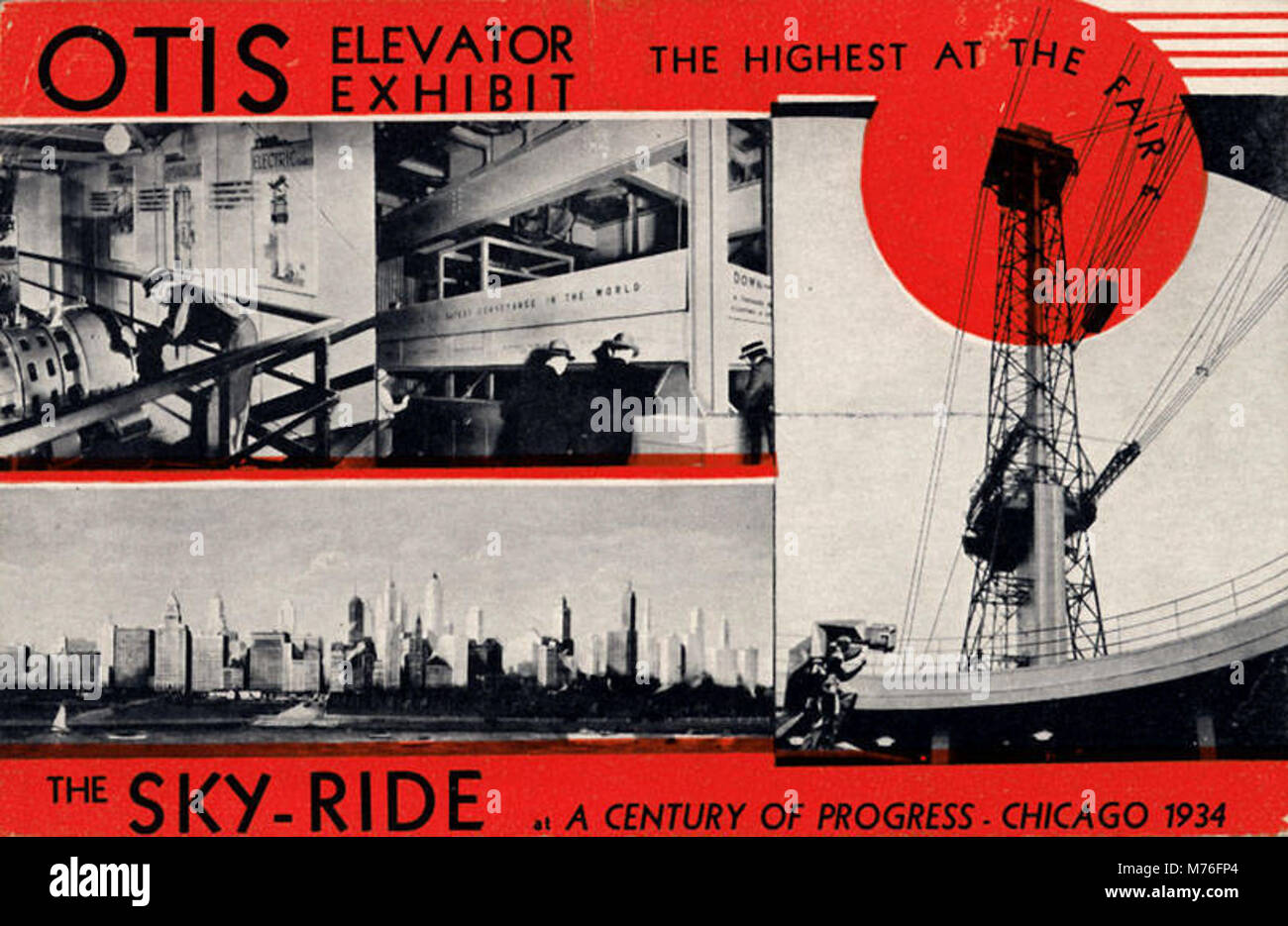 This photograph showcases the Otis Elevator Exhibit at the Century of ...