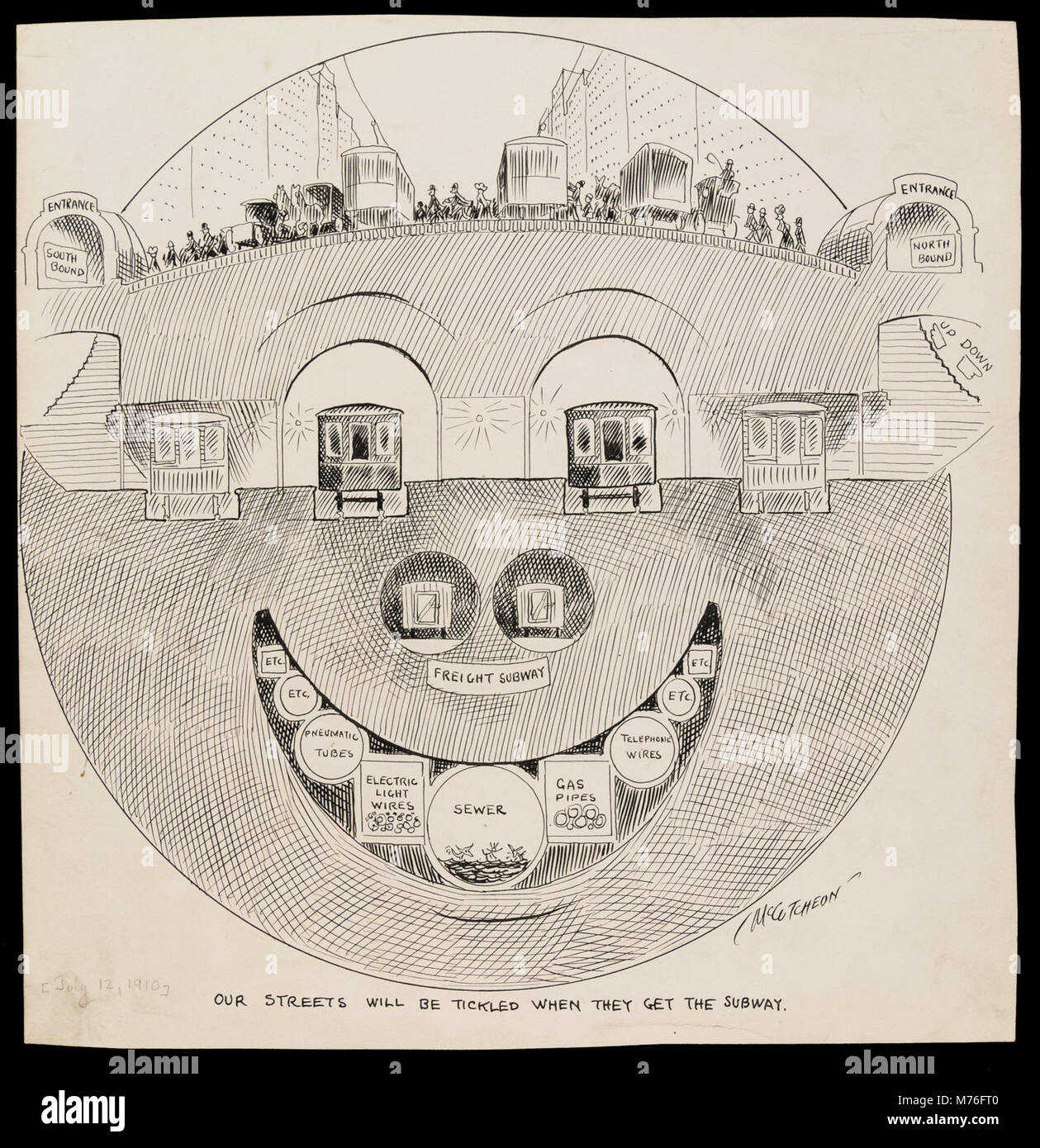 This image from July 12, 1910, shows a promotional message about the ...