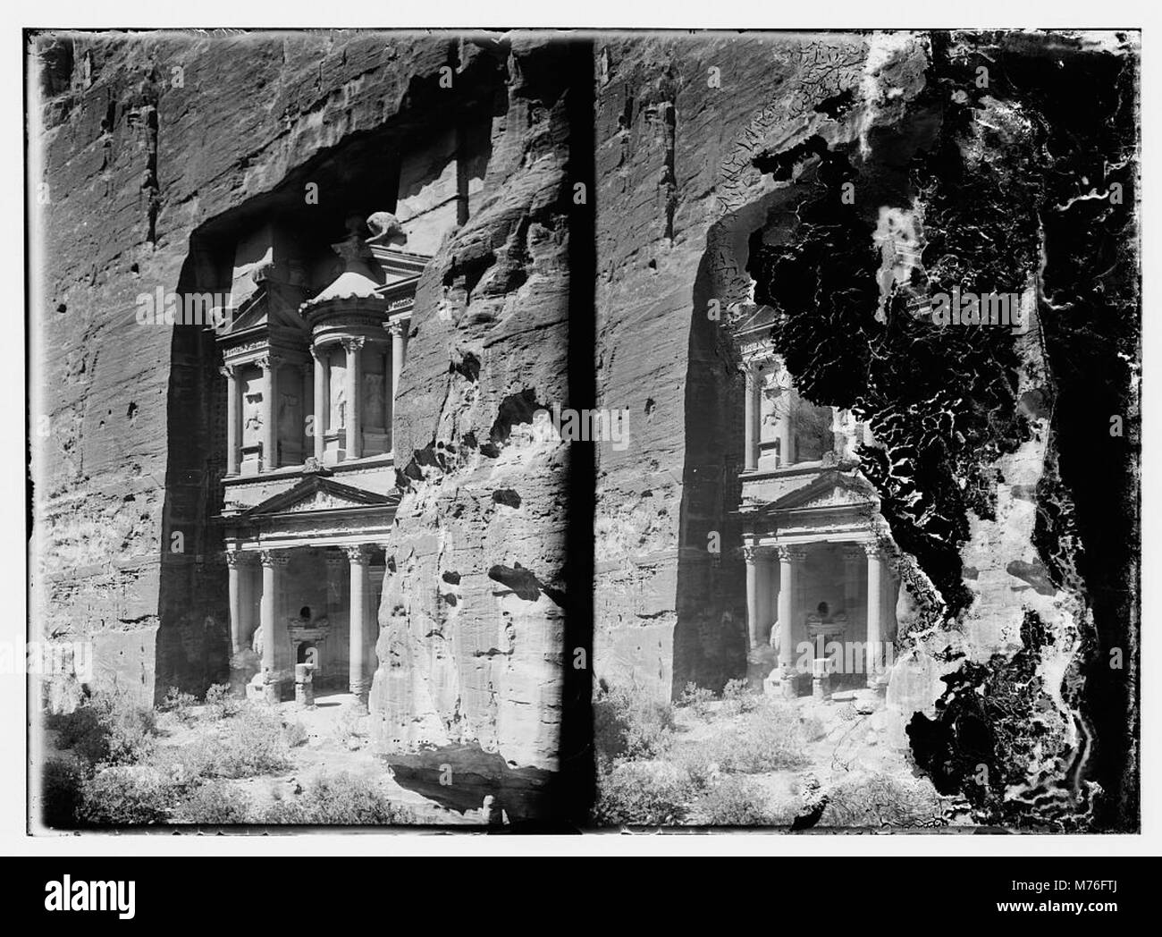 This photograph captures the exterior of Petra, an ancient city in ...