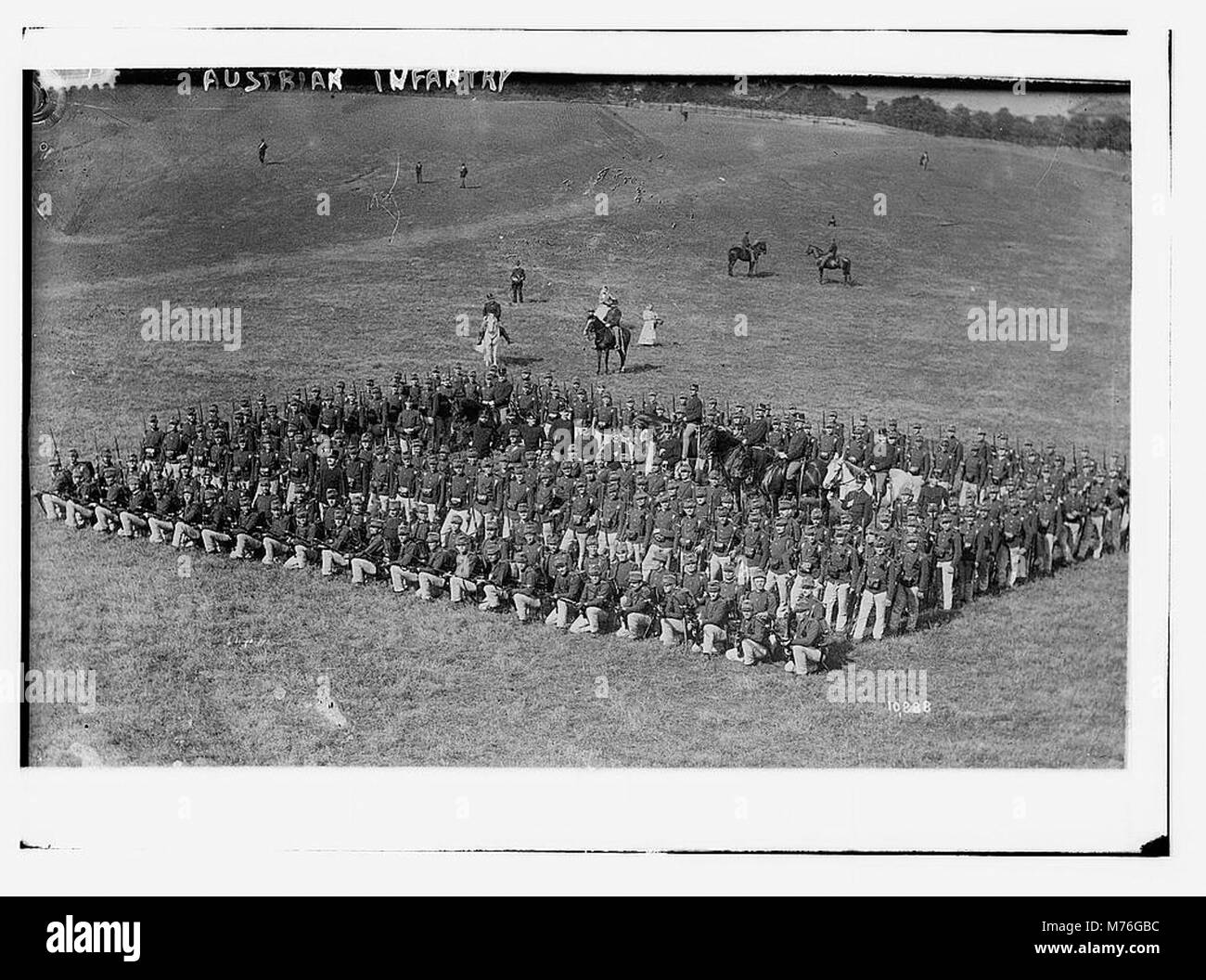 The photograph depicts Austrian infantry soldiers, showcasing military ...