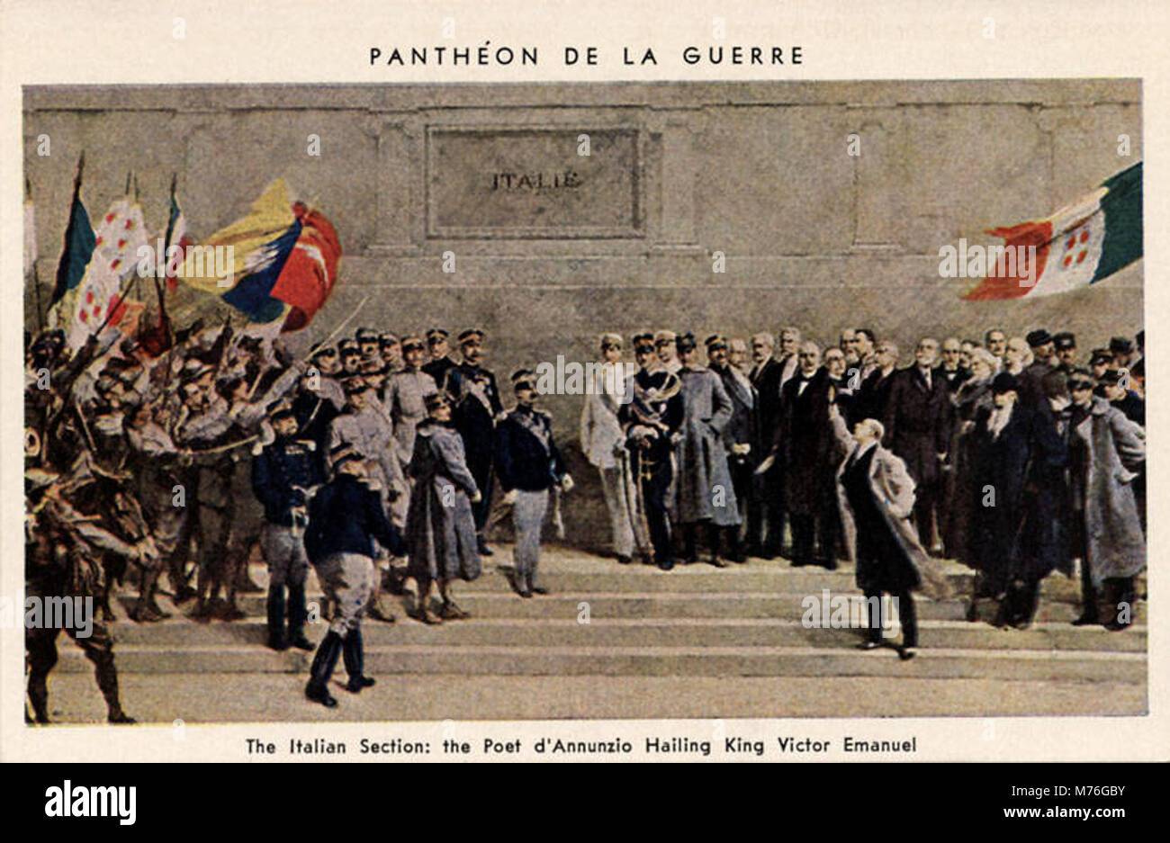 The image depicts the Italian section of the Pantheon of War, featuring ...