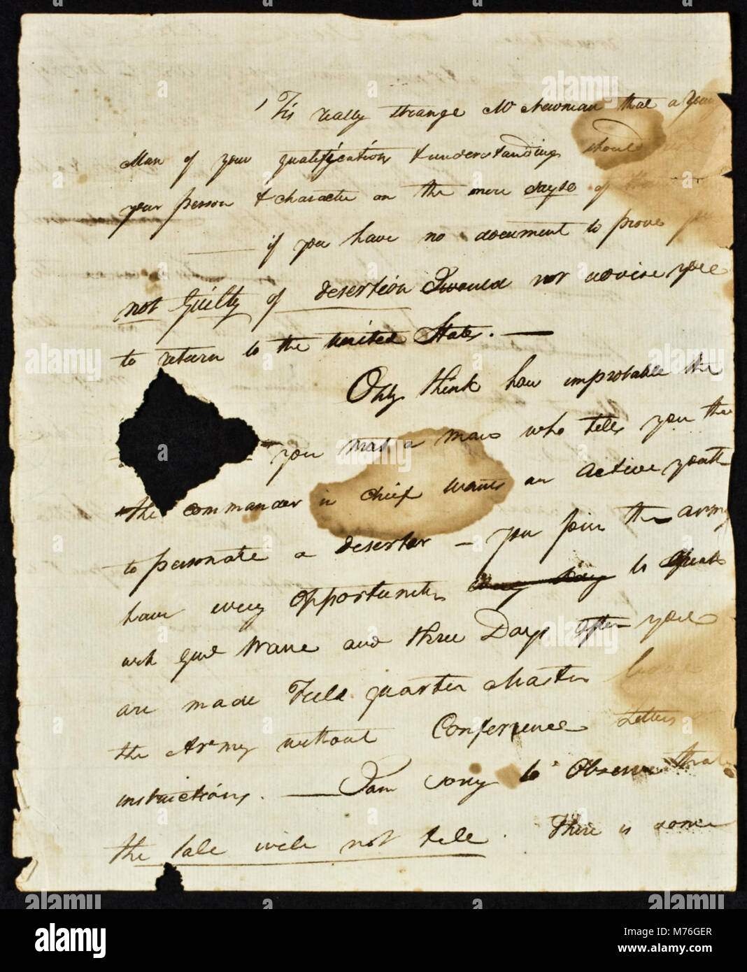 This image shows an autograph draft of a letter, likely an important ...