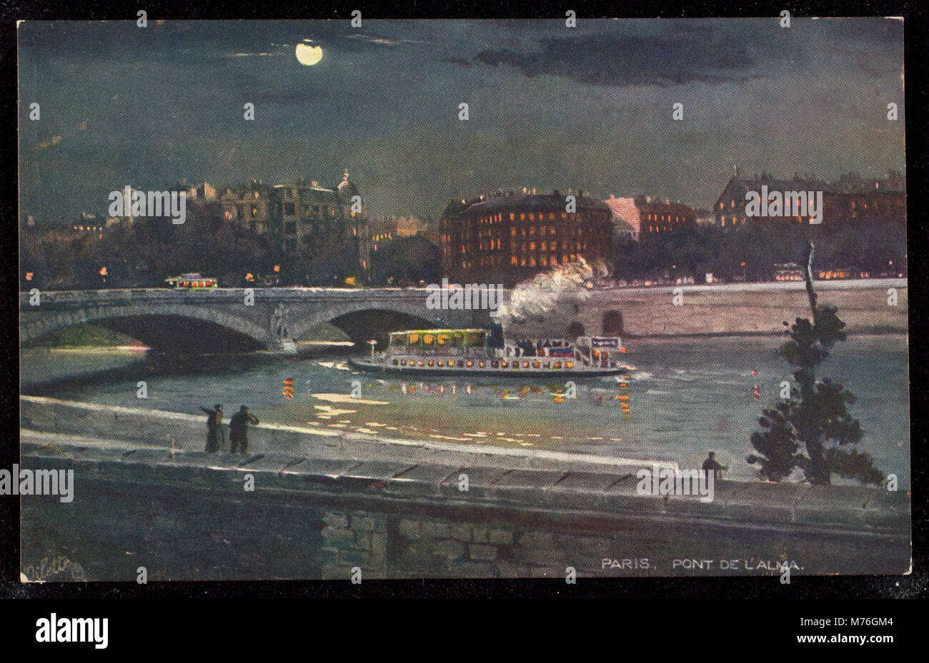 A photograph of the Pont de l'Alma in Paris, capturing the iconic ...