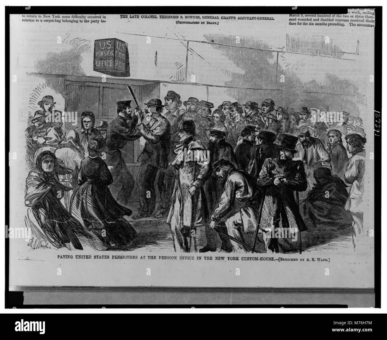 An A.R. Waud sketch illustrating the payment of United States ...