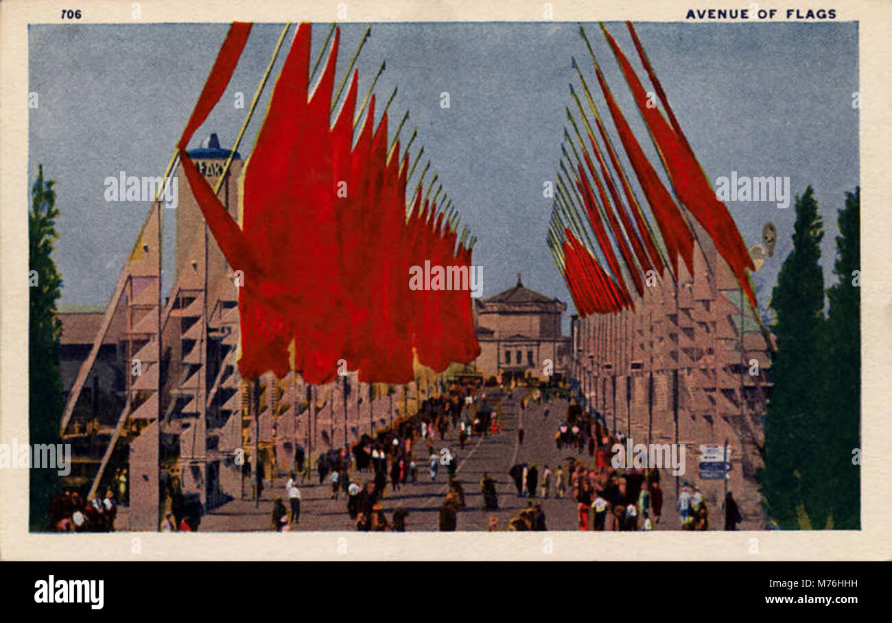 The image shows the Avenue of Flags, a ceremonial location featuring ...