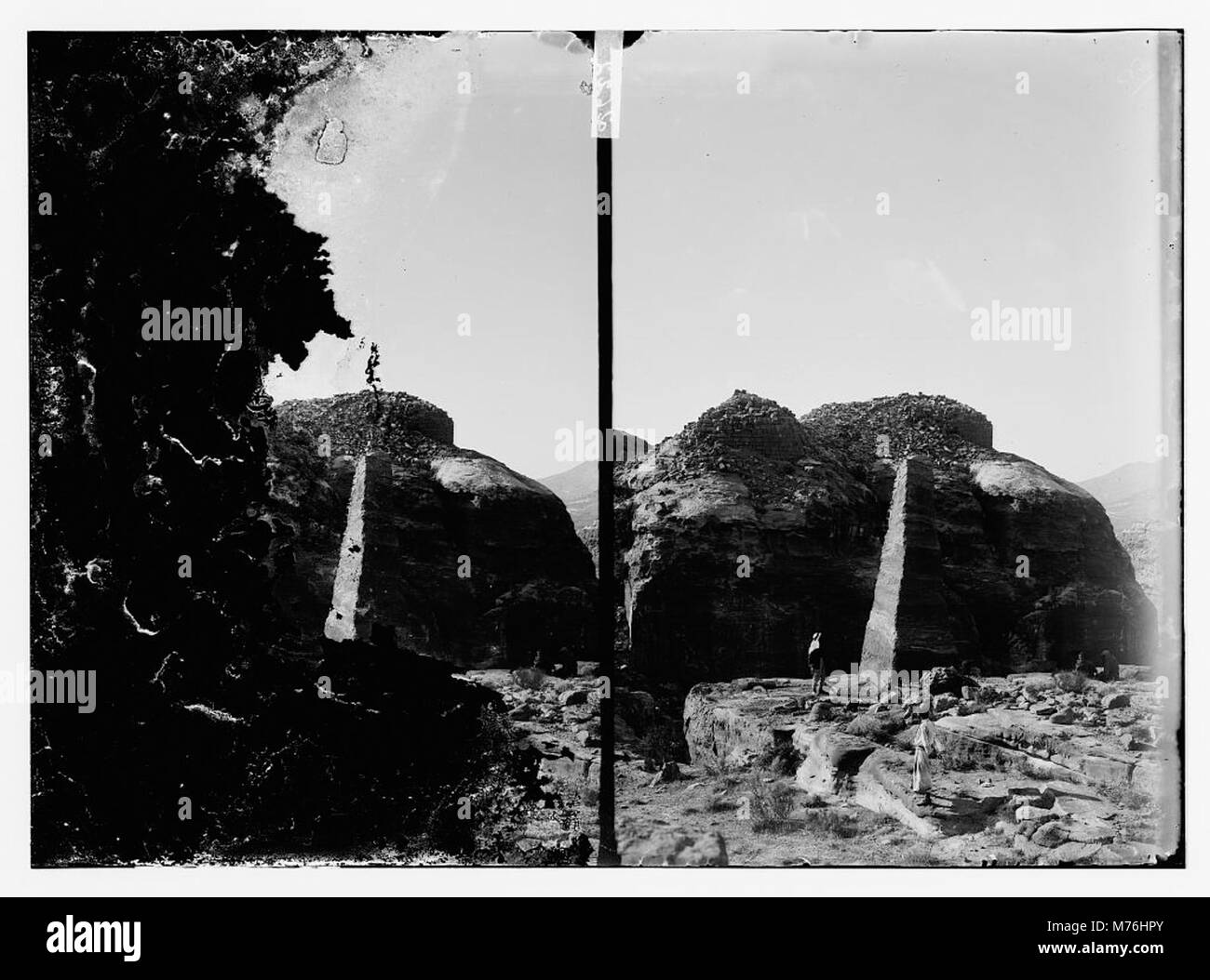 A view of Petra, the ancient city in Jordan, famous for its rock-cut ...