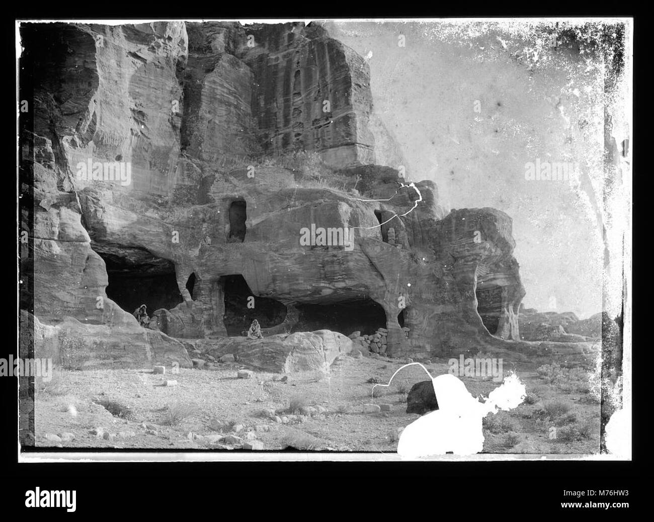 A historical photograph of Petra, the ancient archaeological site in ...