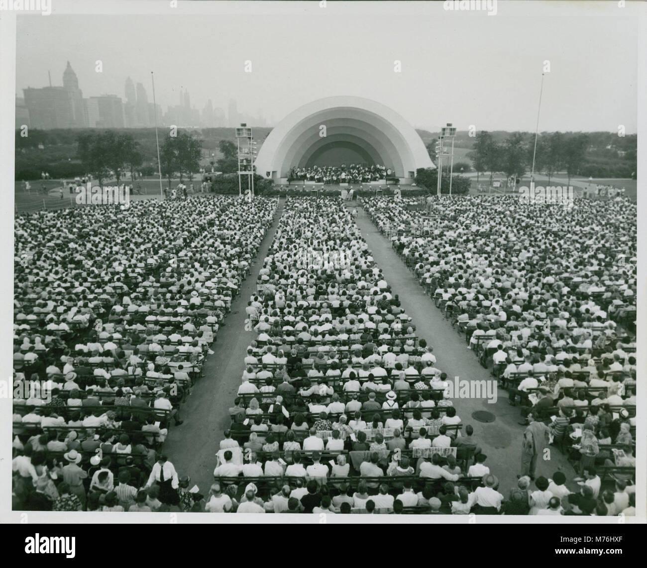 This image depicts the Petrillo Music Shell in Grant Park, Chicago ...