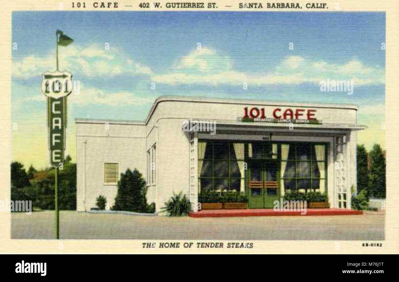 The 101 Cafe, located at 402 W Gutierrez Street, is depicted in this ...