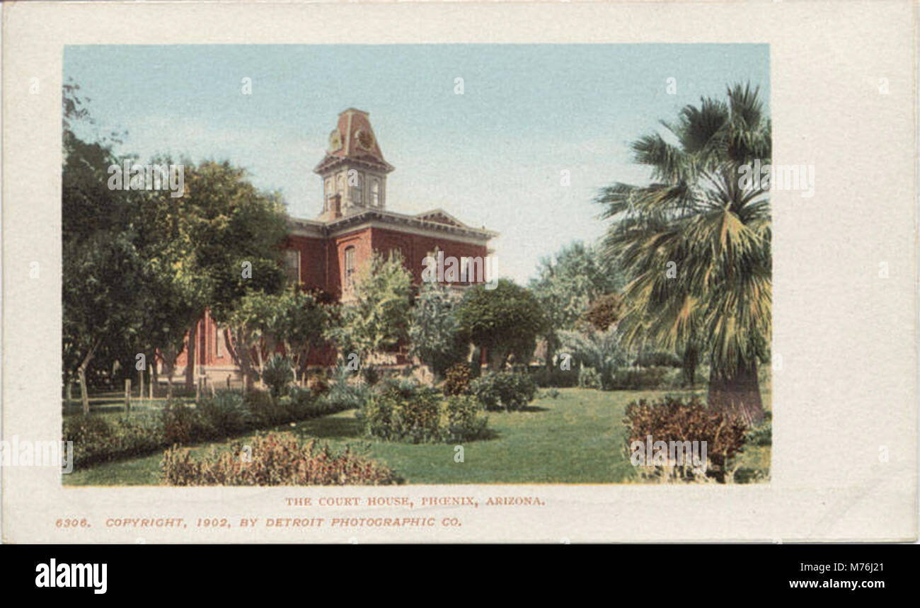 A historic photograph of the courthouse in Phoenix, Arizona, capturing ...