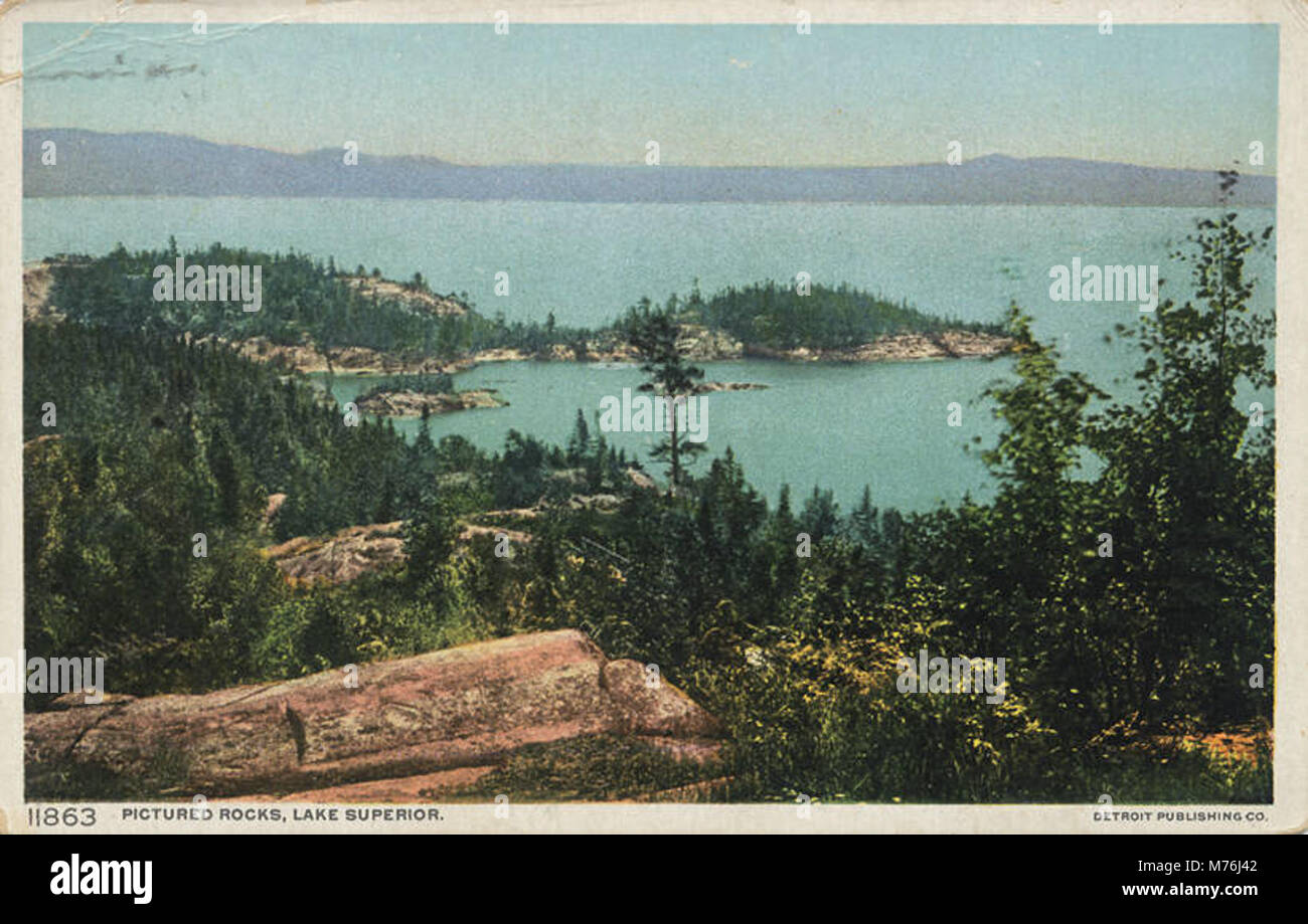 A stunning photograph of the Pictured Rocks on Lake Superior, capturing ...