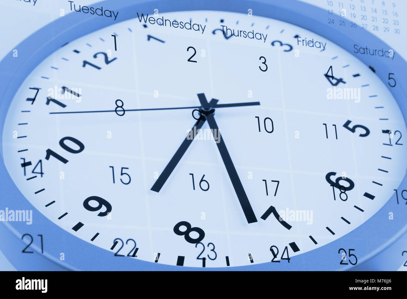 Clock face and calendar composite Stock Photo - Alamy