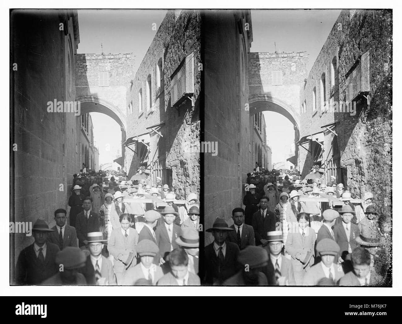 Stations of the cross procession Black and White Stock Photos & Images ...