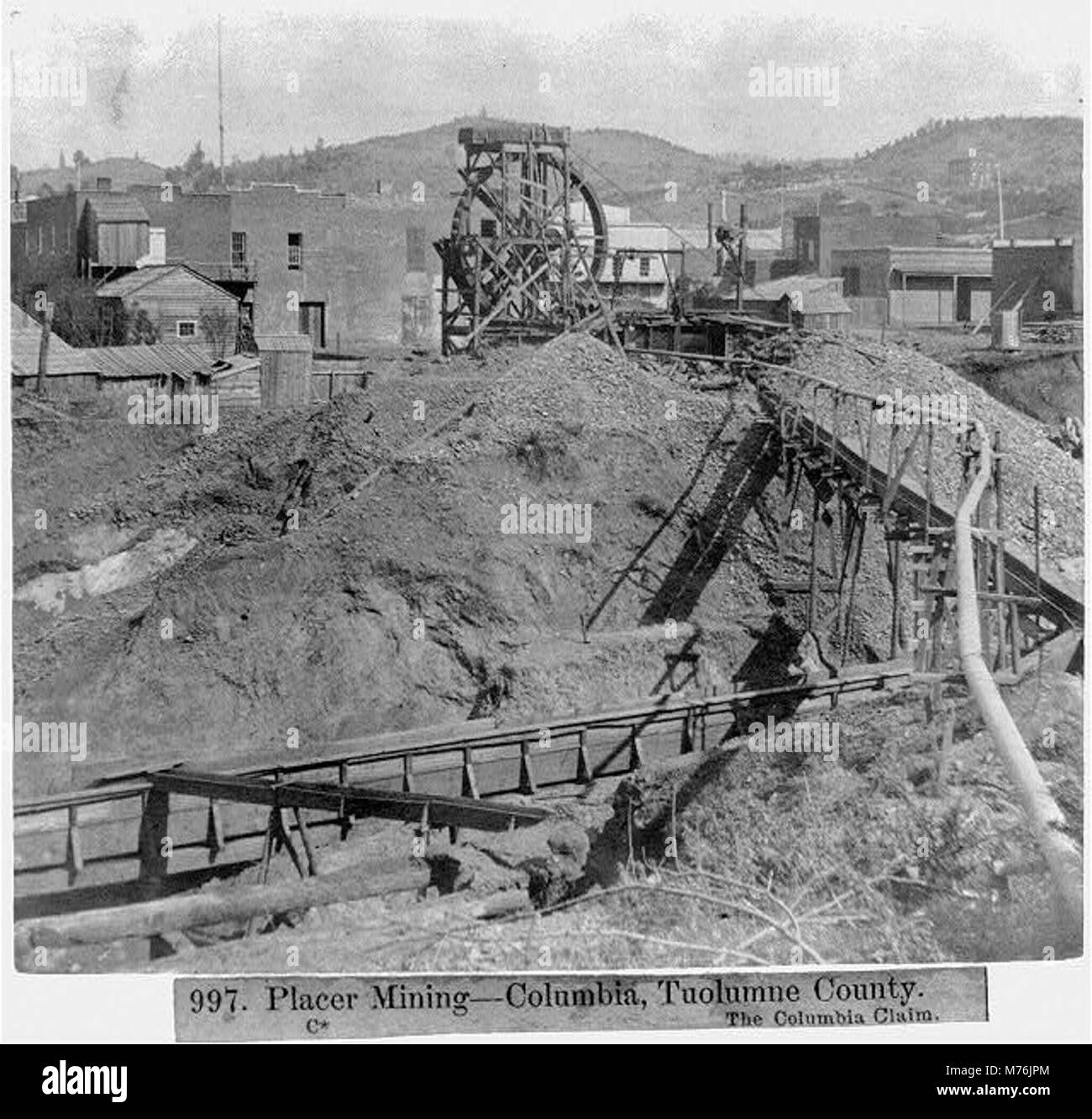 An image depicting the placer mining operation at the Columbia Claim in ...