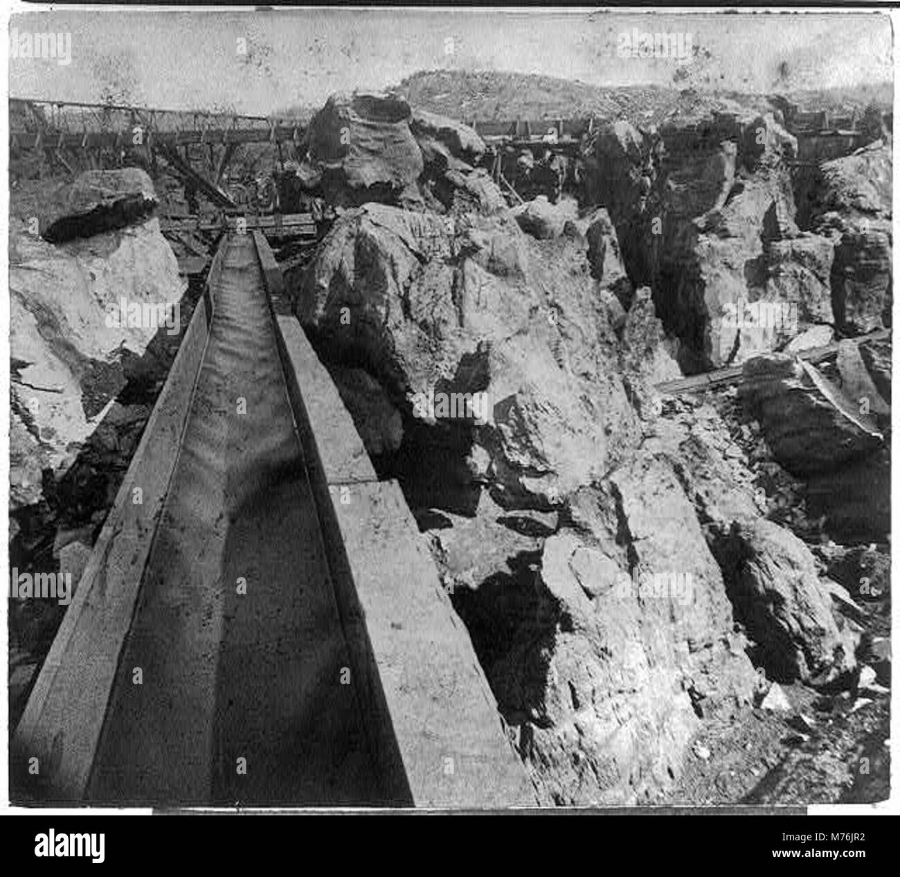 This image captures a placer mining operation in Columbia, Tuolumne ...