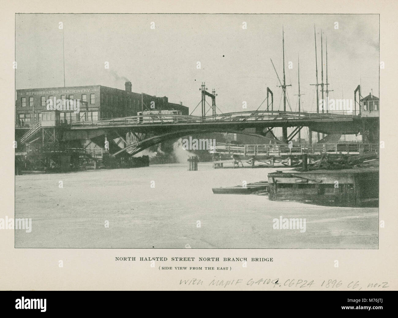 A detailed engineering plan of the North Halsted Street Bridge in ...