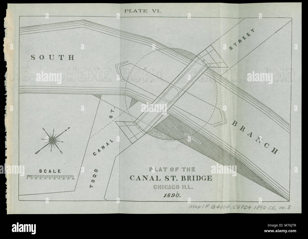 A detailed plan of the Canal Street Bridge in Chicago, designed in 1890 ...