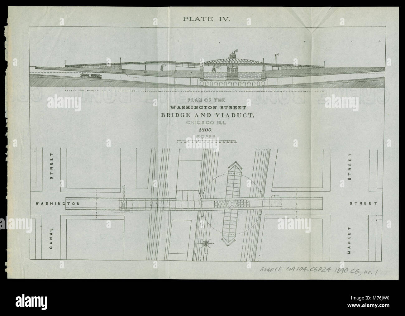 A detailed engineering plan for the Washington Street Bridge and its ...