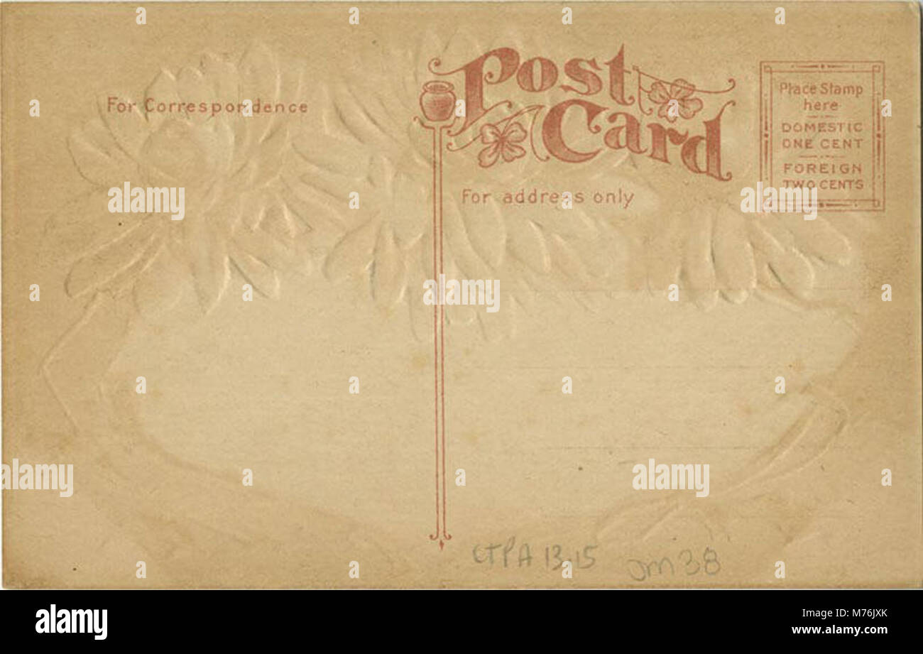 This postal card with a floral design conveys a message of deep regard ...