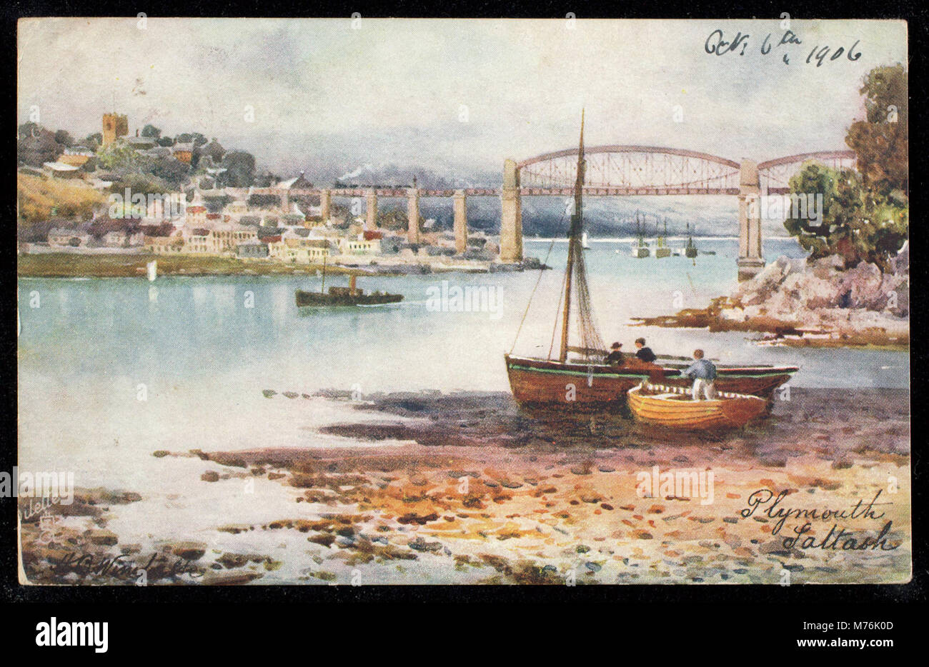This image showcases the town of Plymouth Saltash, located in Cornwall ...
