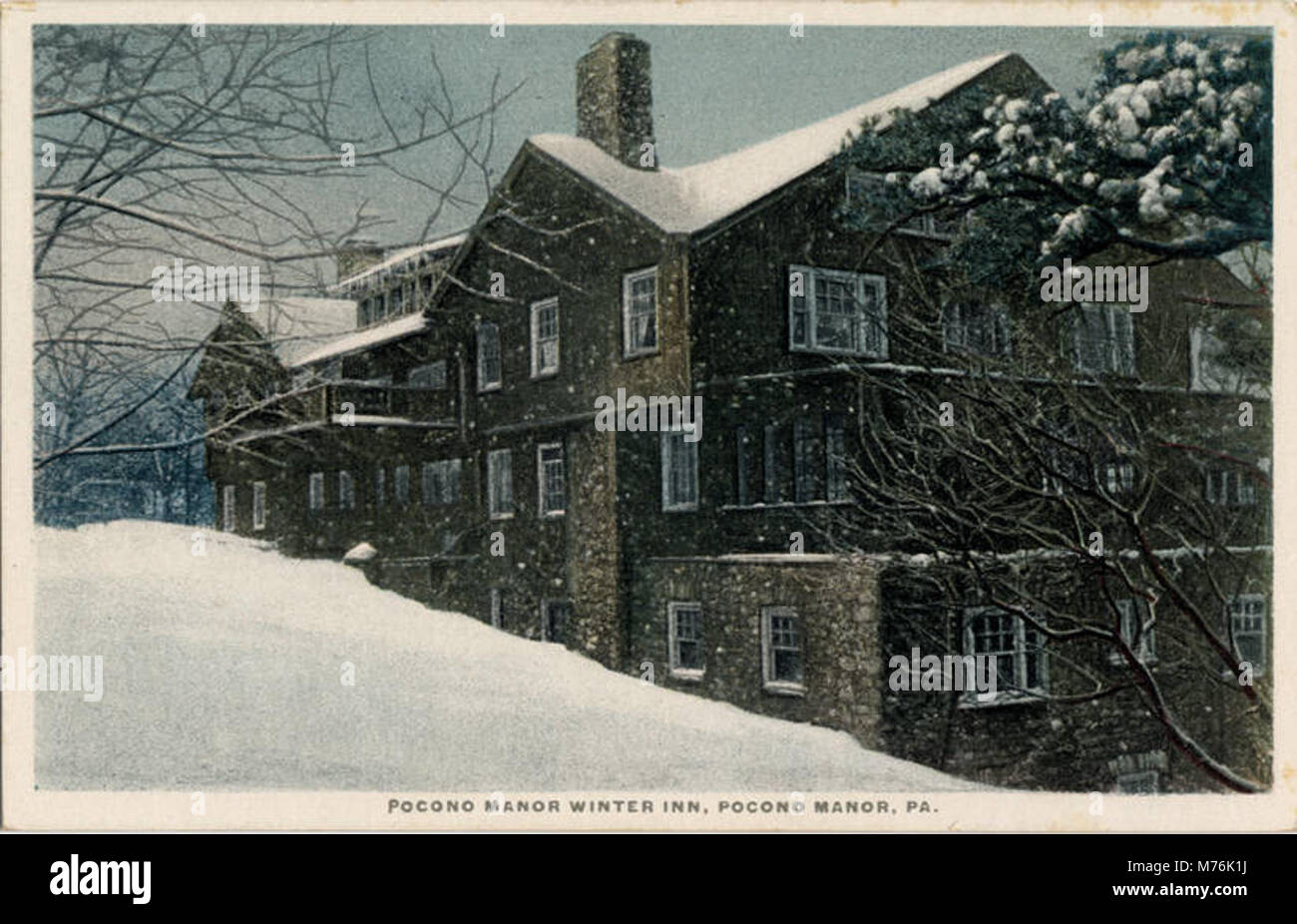 An image of Pocono Manor Winter Inn, showcasing its architecture and ...