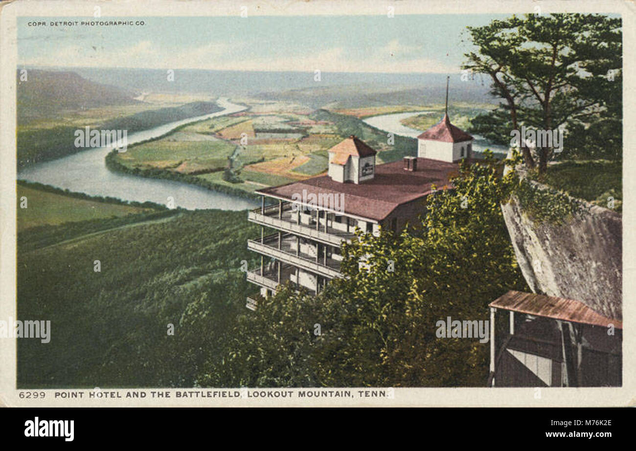 A historical photograph of Point Hotel near the battlefield at Lookout ...