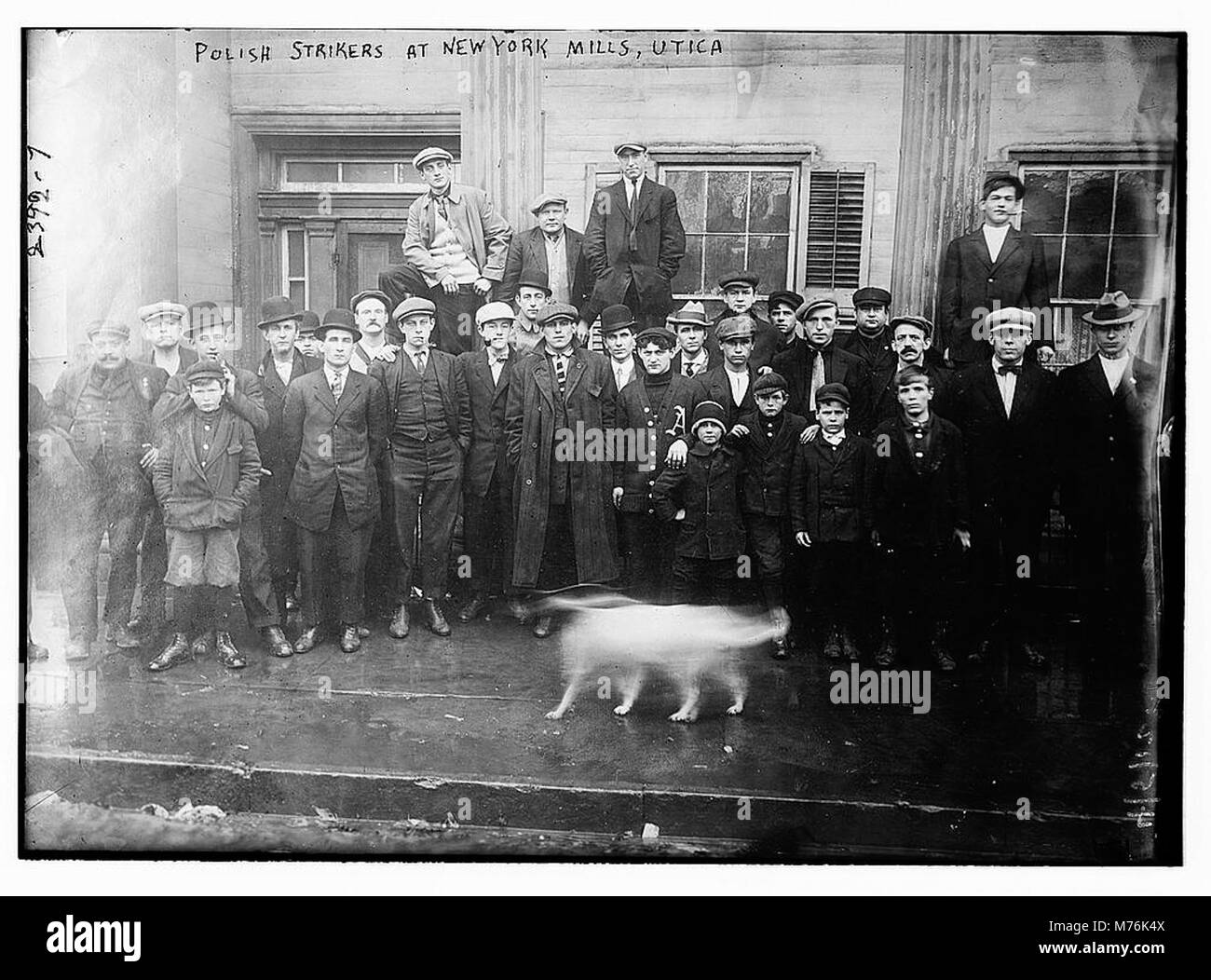 A historical photograph of Polish workers striking at New York Mills in ...