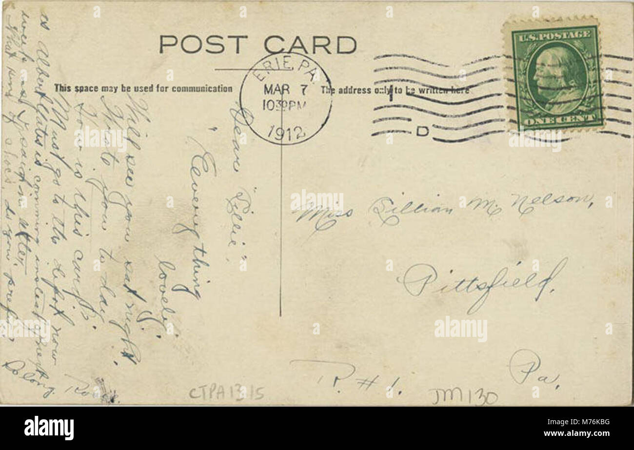 A couple sharing a tender moment on a bench, depicted in a postcard ...