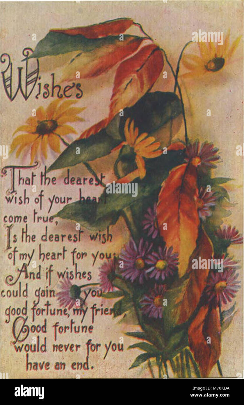 A sample postcard featuring 'Wishes' from Yates County Chronicle, a ...