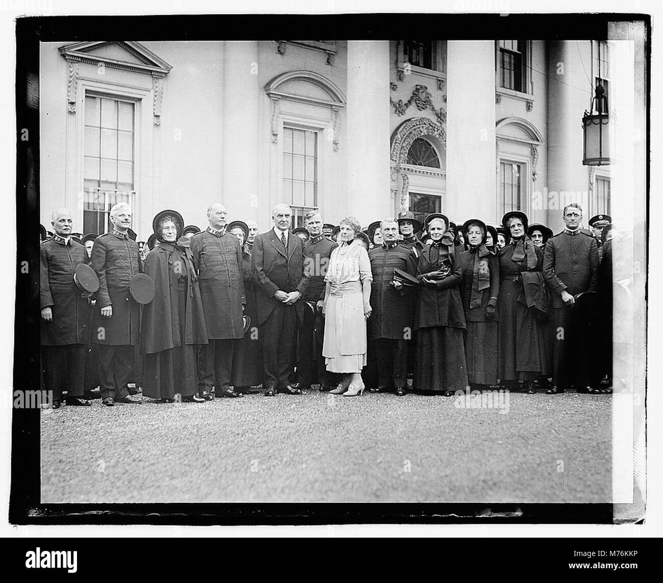 A photograph of President Warren G. Harding and Mrs. Harding with ...