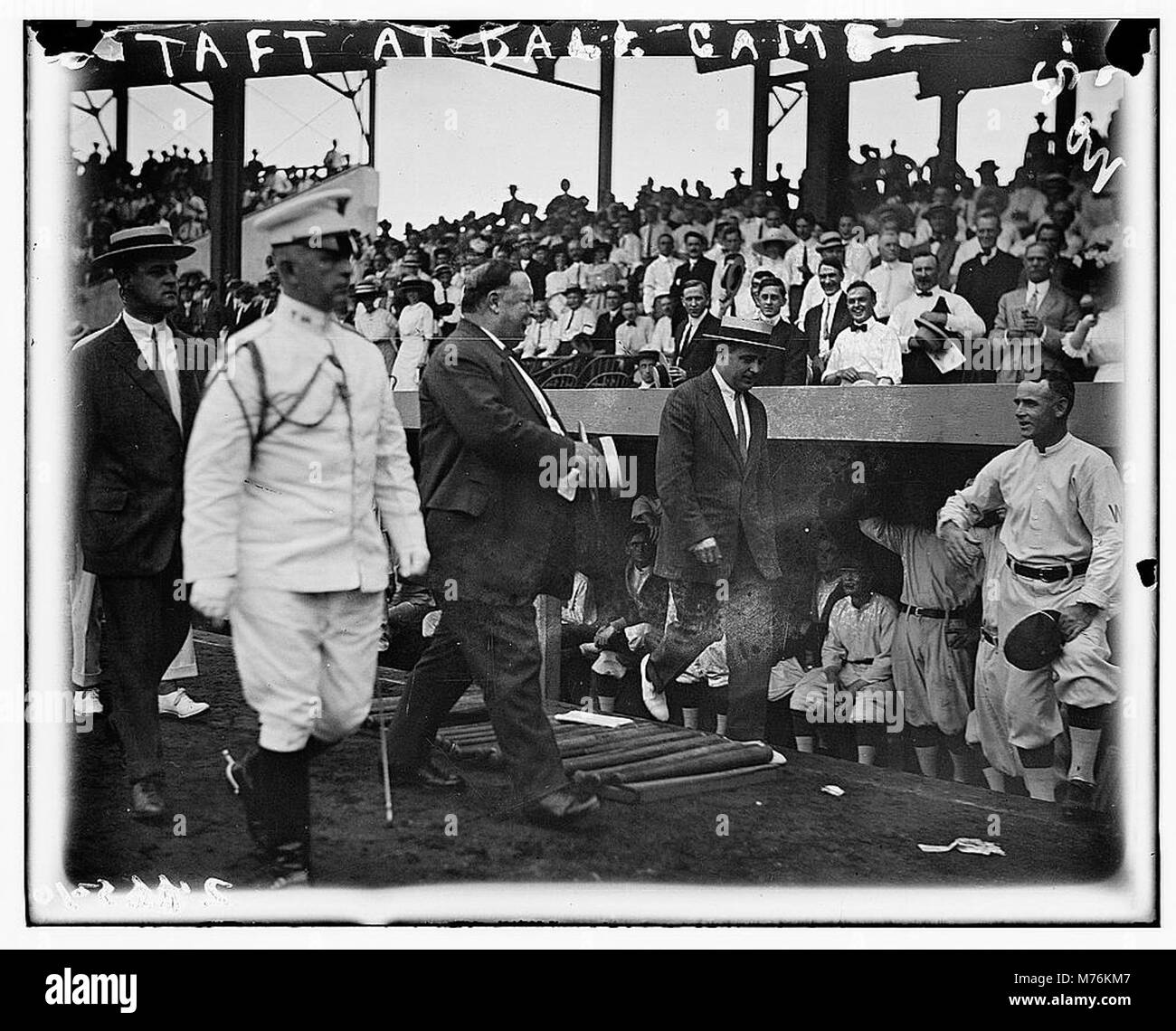 A photograph of President William Howard Taft attending a baseball game ...