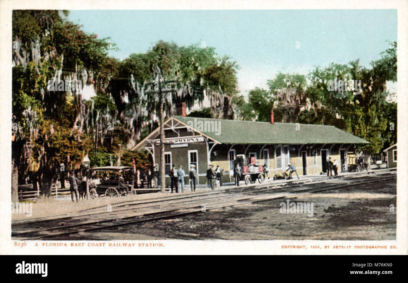 Photograph of a Florida East Coast Railway Station, showing the station ...