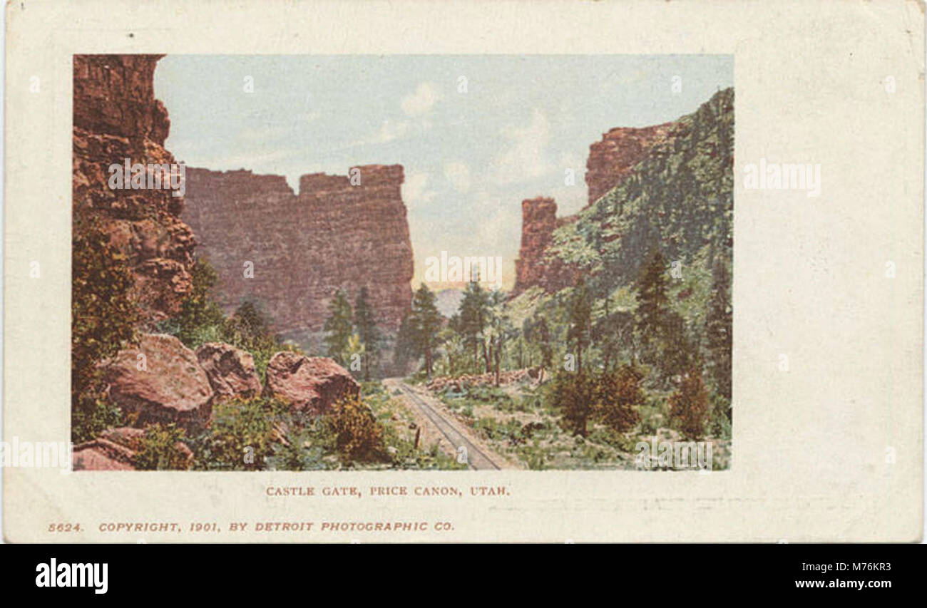 A photograph of Castle Gate, a natural rock formation near Price, Utah ...