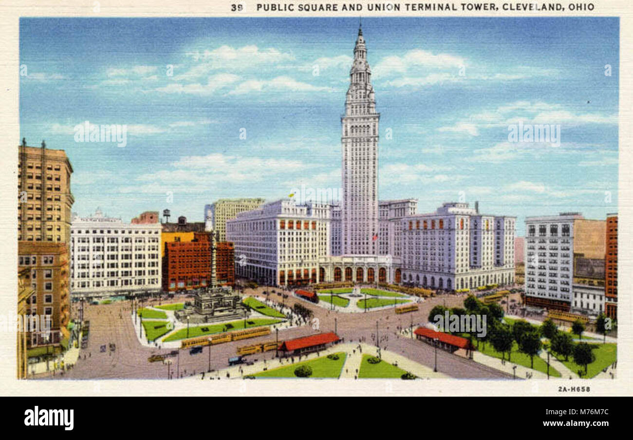 A photograph of Public Square in Cleveland, featuring the Union ...
