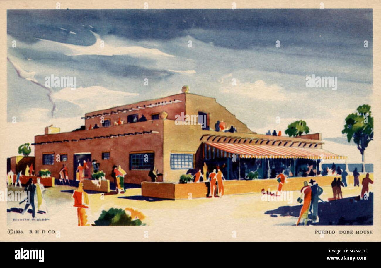 A photograph of a Pueblo Dobe house, a traditional adobe dwelling used ...