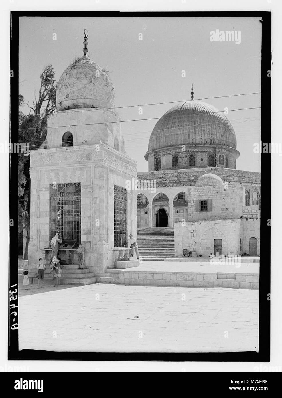 A photograph of the Pulpit of Omar near the Dome of the Rock in ...