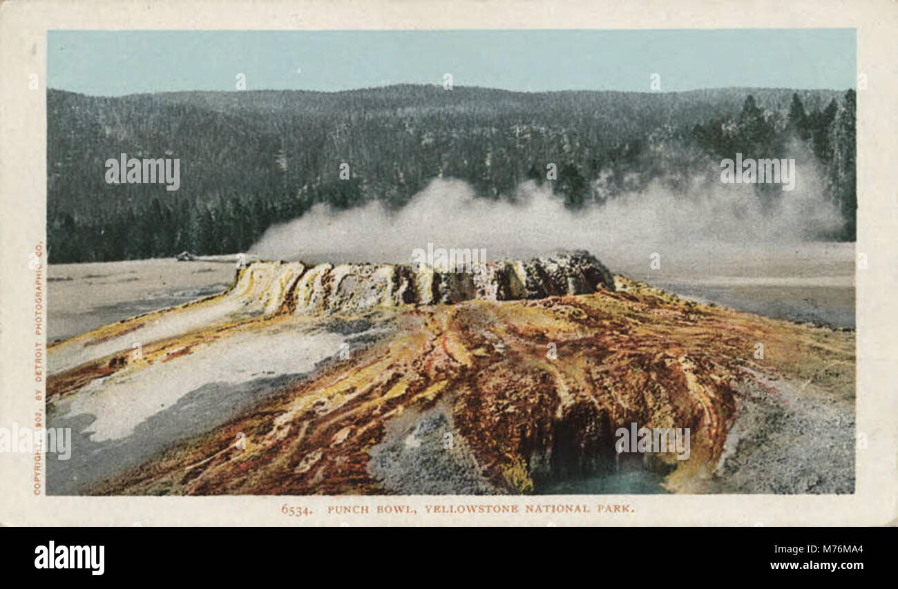A photograph of the Punch Bowl feature in Yellowstone National Park ...