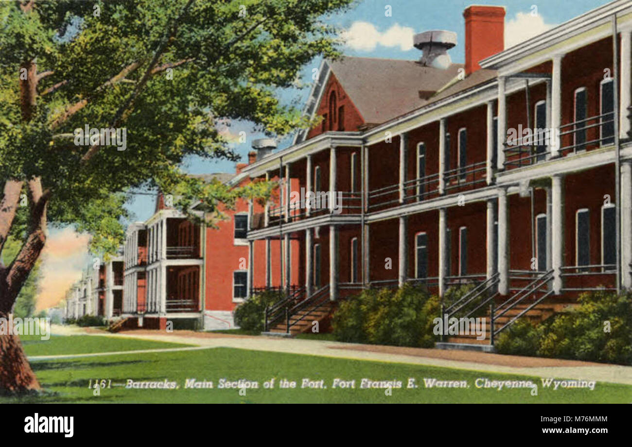 This image shows the main section of the barracks at Fort Francis E ...