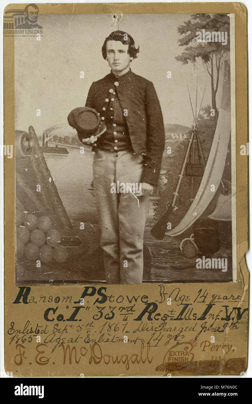 A portrait of Ransom P. Stowe, a notable historical figure, captured in ...