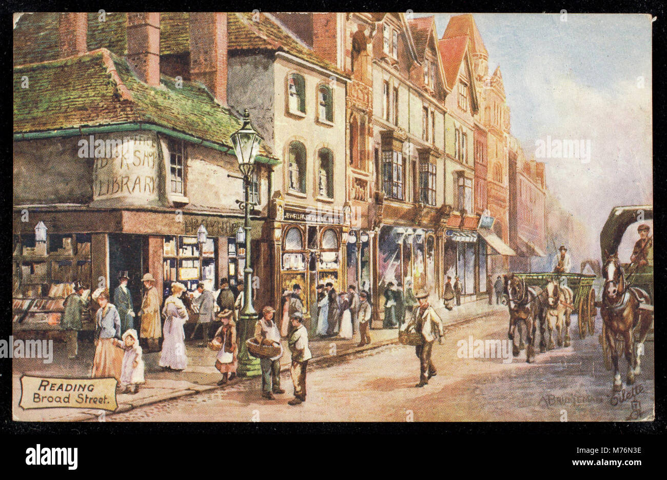 A photograph depicting Broad Street in Reading, showing the street ...