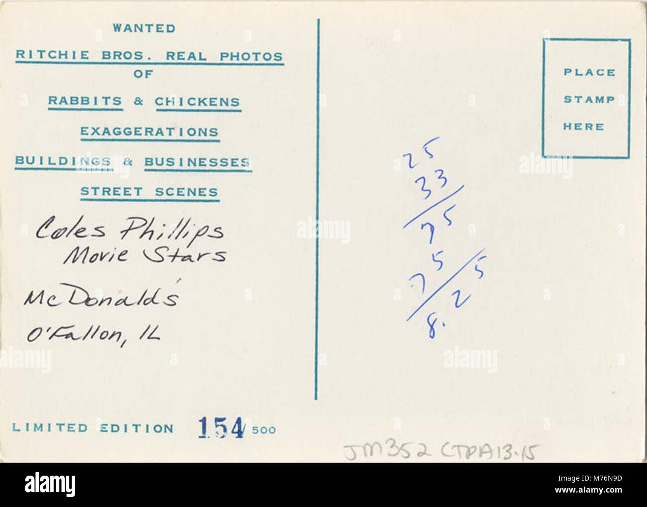 Vintage promotional signed photo postcard hi-res stock photography and ...