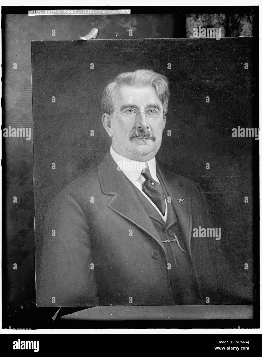 A portrait of S.V. Reed, an honored individual, capturing his likeness ...