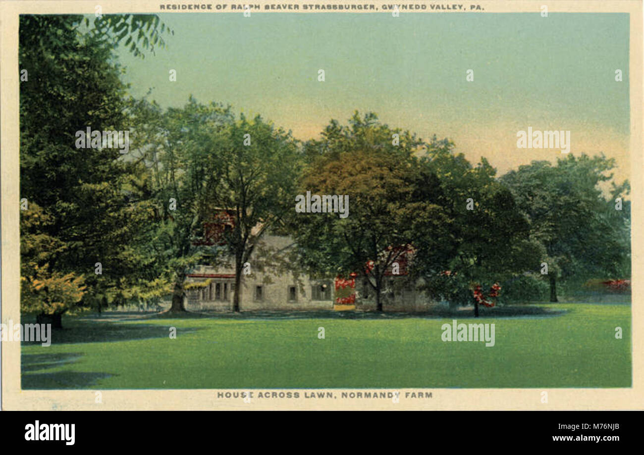 A photograph of the residence of Ralph Beaver Strassburger, featuring a ...