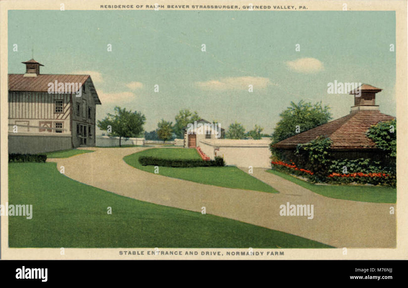 Photograph of the stable entrance and drive to the residence of Ralph ...