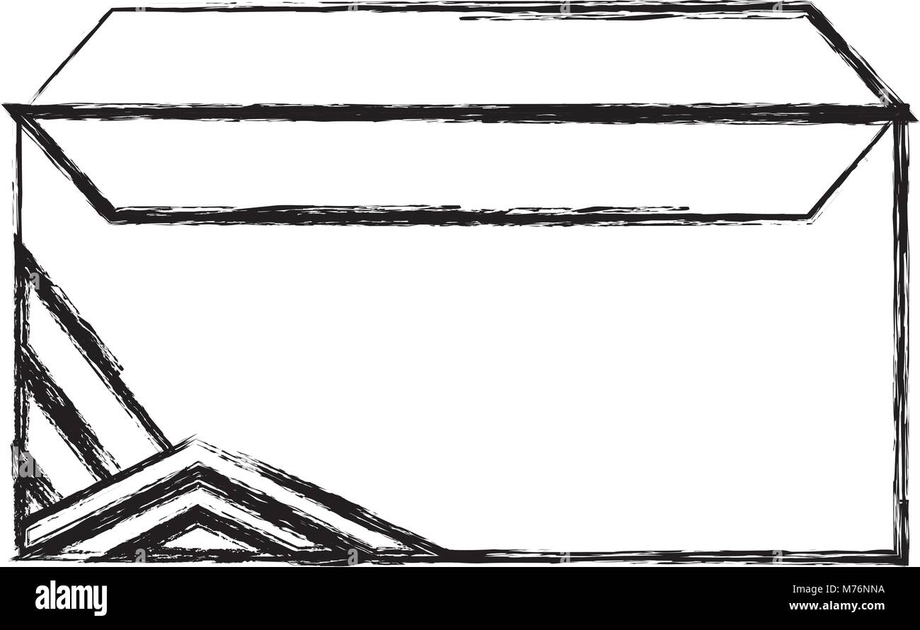 uncolored box with stripes doodle design over white background vector ...