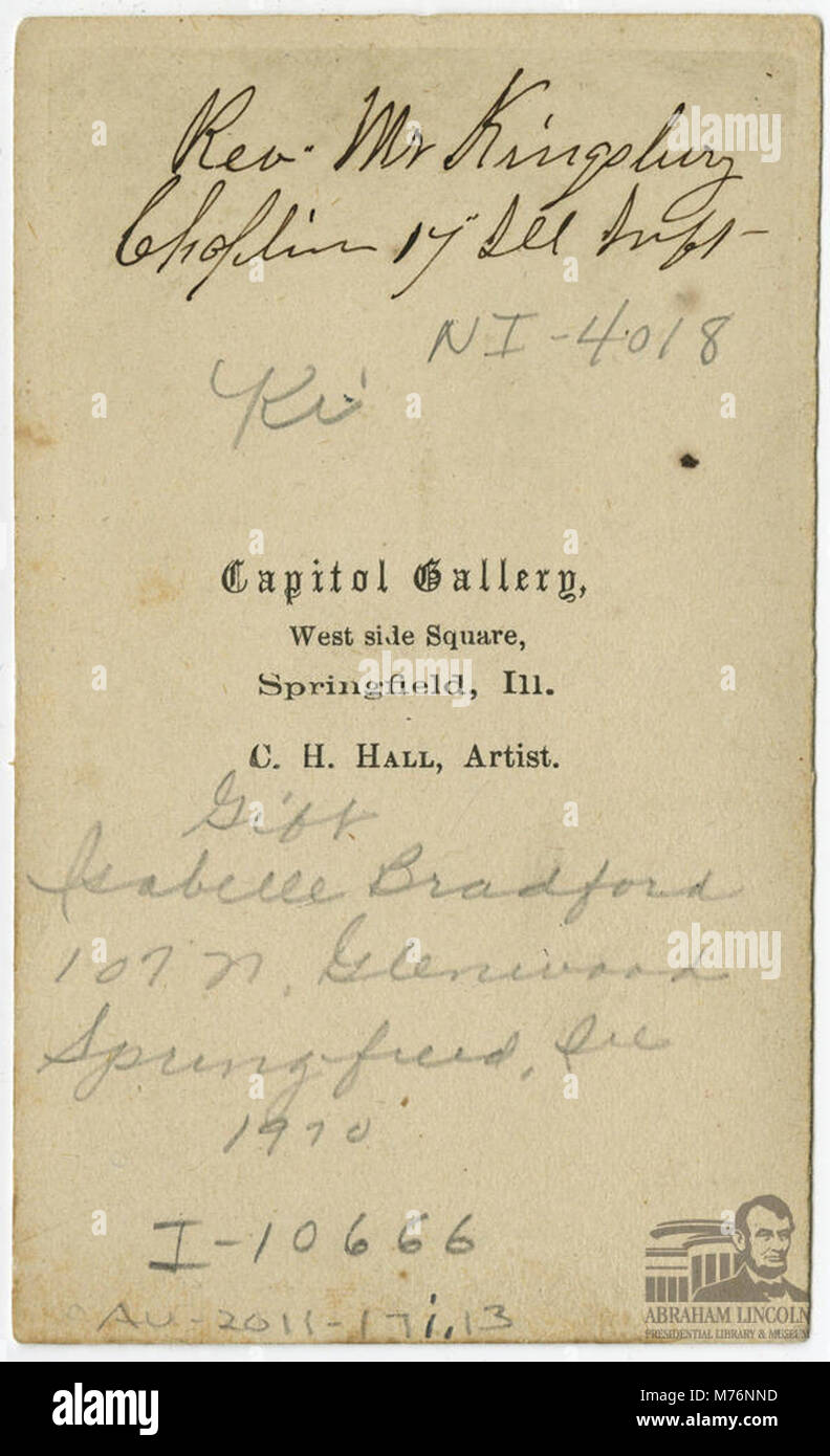 This portrait features Reverend Mr. S.A. Kingsbury, a prominent ...