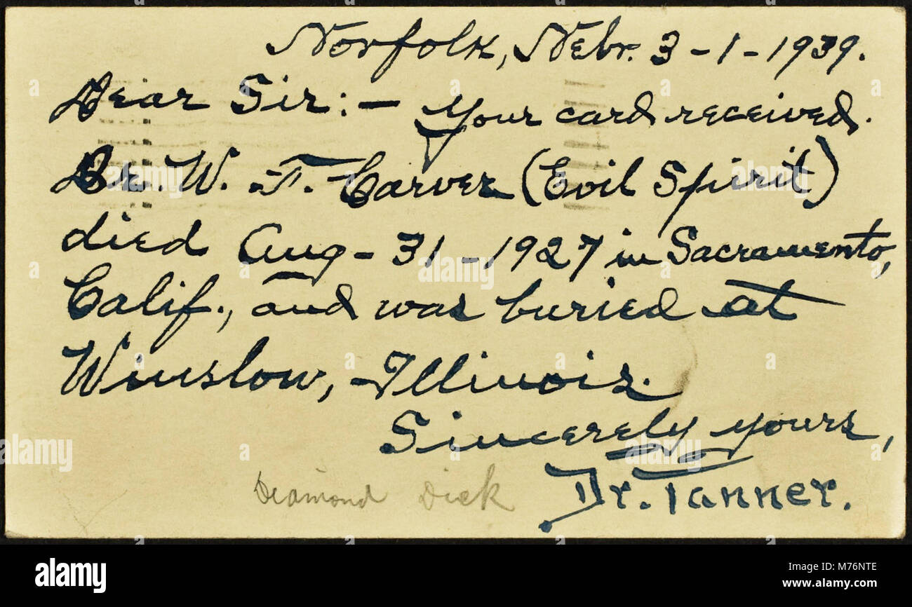 A letter written by Richard J. Tanner to Peter Decker in 1939. The ...