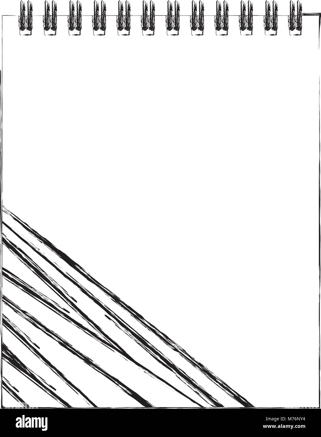 uncolored notepad doodle with design over white background vector ...